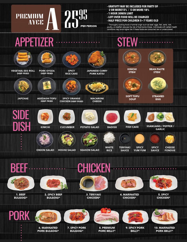Our Menu – Arirang Korean BBQ